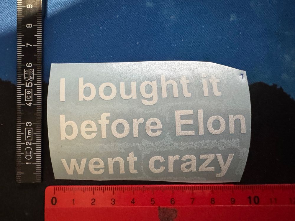 Vinyl Sticker für Tesla - I bought it before Elon went crazy | Kaufen ...