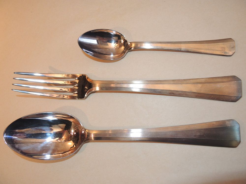 Silber Besteck Set 18 Teile versilbert 90 ca. 1930 art deco (Gebraucht) in Rorschach für CHF 49 ...
