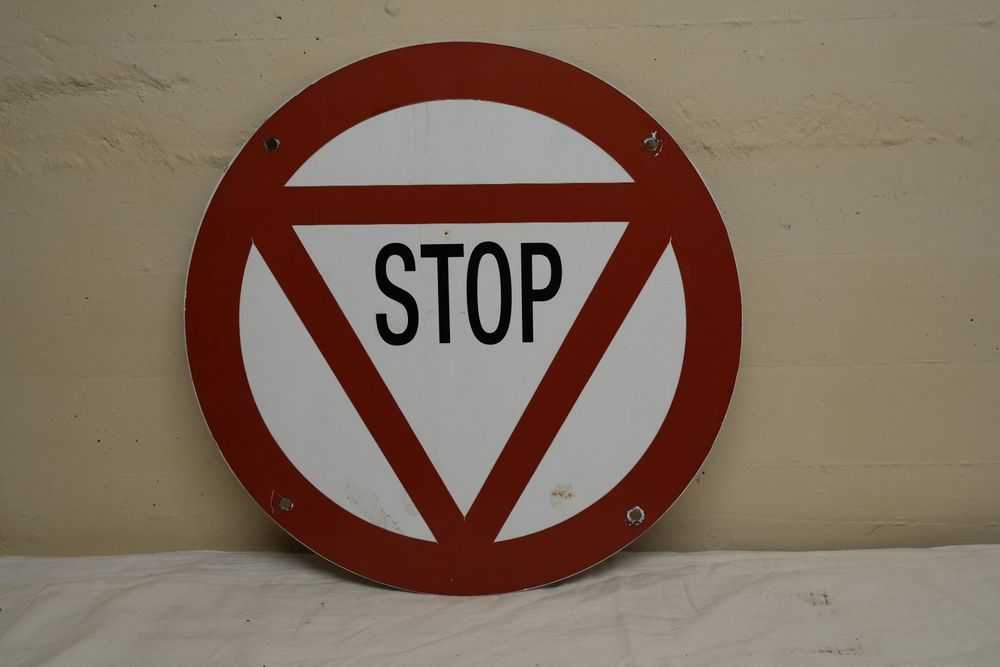 2x Vintage Verkehrsschild "STOP" & "Einfahrt verboten" | Kaufen auf Ricardo