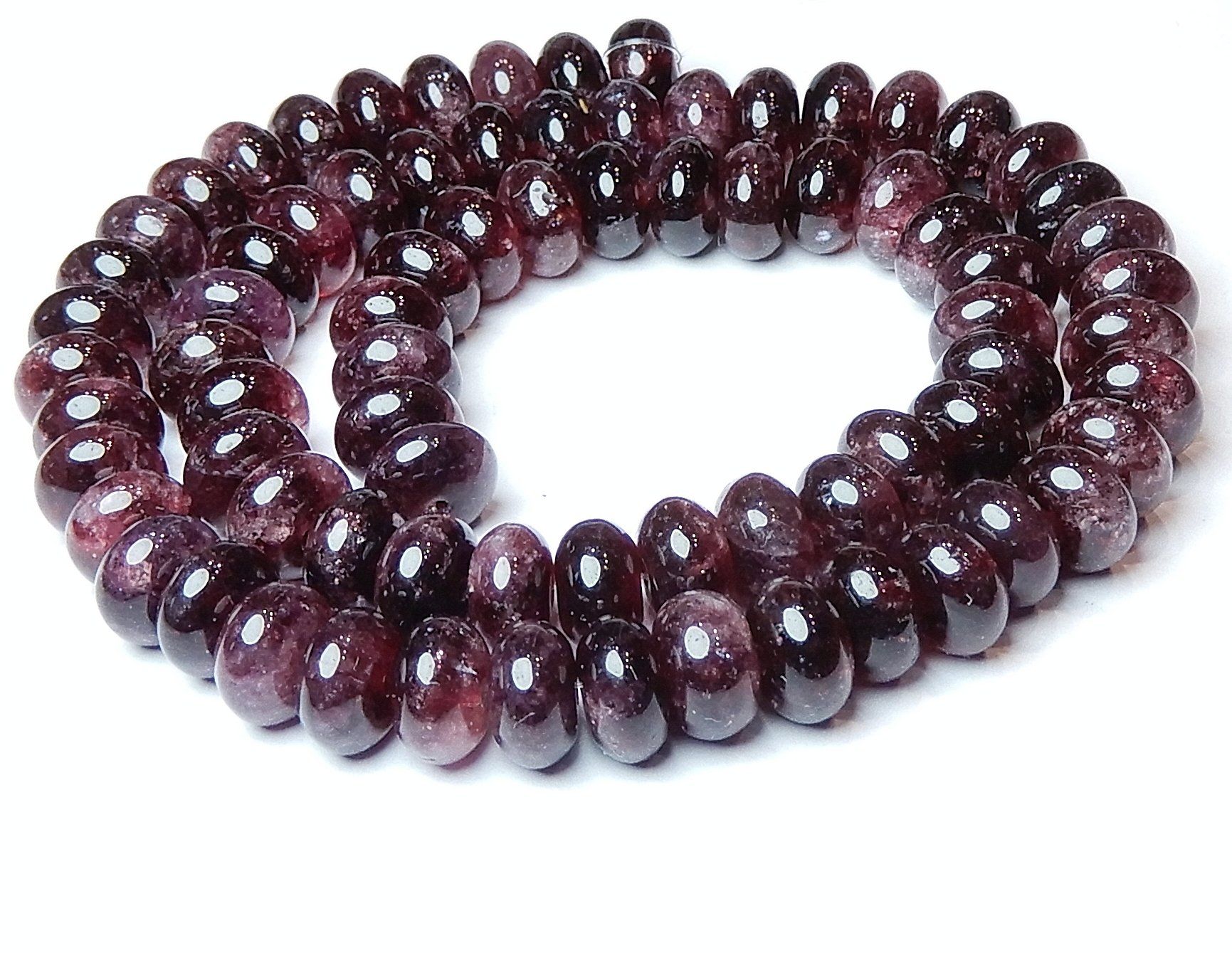 1 Strang echte schöne dunkle Granat Rondellen Perlen 8x5mm (Neu (gemäss ...