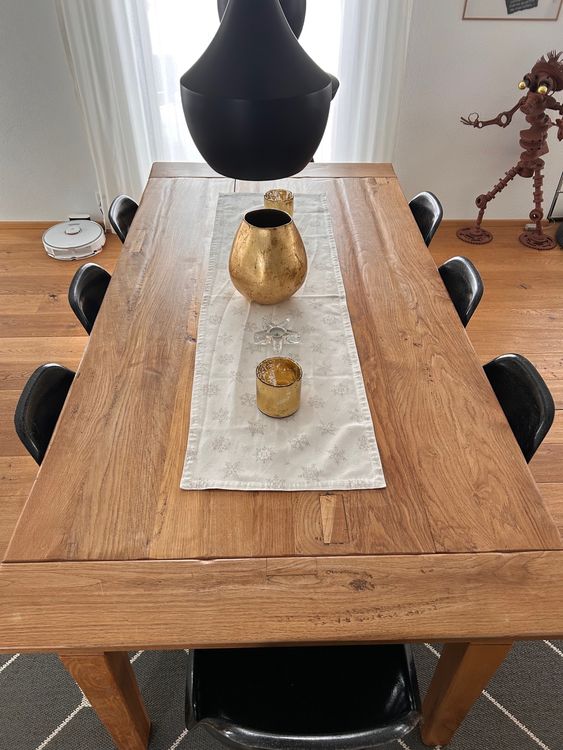 Table en chêne rustique 200 cm X100 - 8 Personnes (Gebraucht) in ...