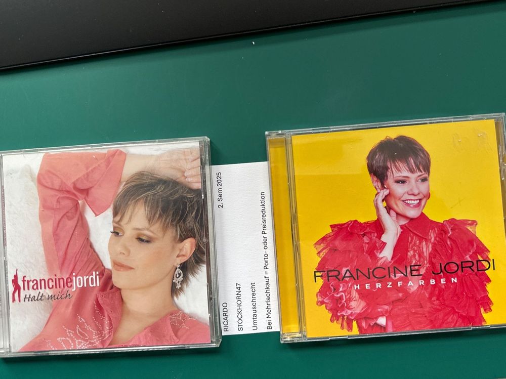 Francine Jordi CDs: Halt mich + Herzfarben, Top Zustand! (Gebraucht) in Heimberg für CHF 6 – nur ...