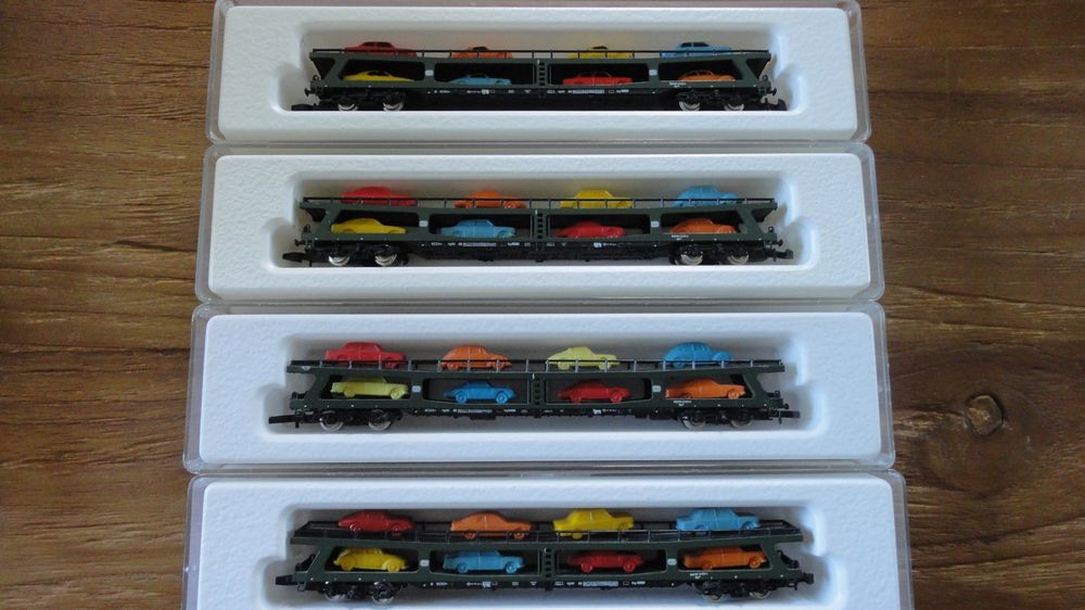 4 Reisezug-Autotransportwagen DB Märklin 8714 Spur Z (Gebraucht) in ...
