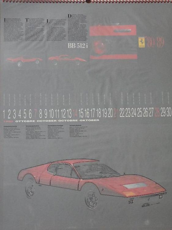 Ferrari Kalender 1990 - 6. Ausgabe (Gebraucht) in Rothrist für CHF 90 ...