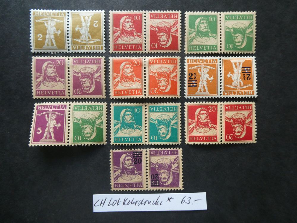 CH tolles Lot Kehrdrucke ungestempelt | Kaufen auf Ricardo