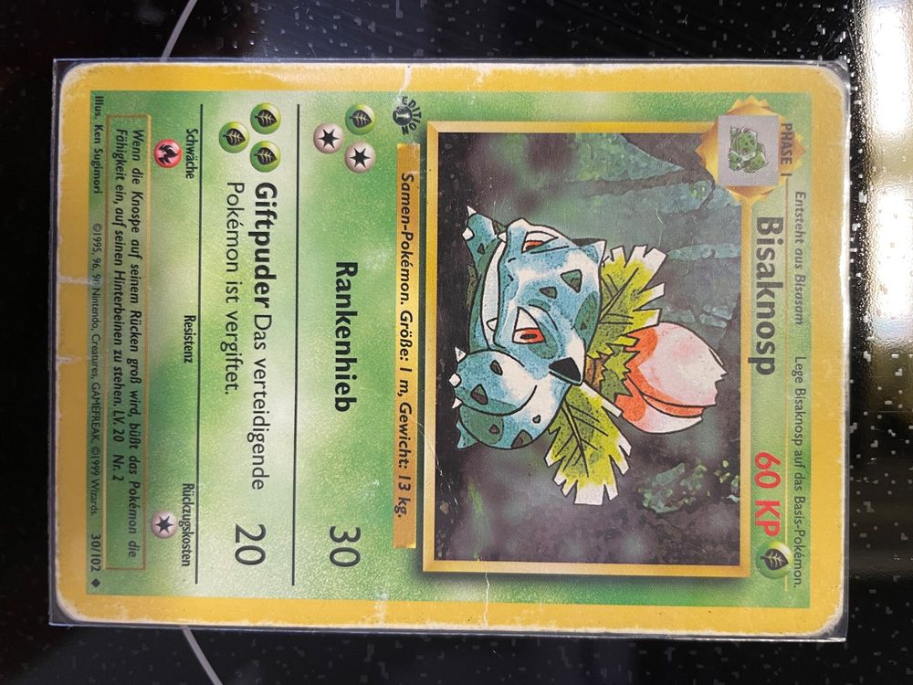 Pokémon Bisaknosp Base Set 1.Edition DE 30/102 | Kaufen auf Ricardo
