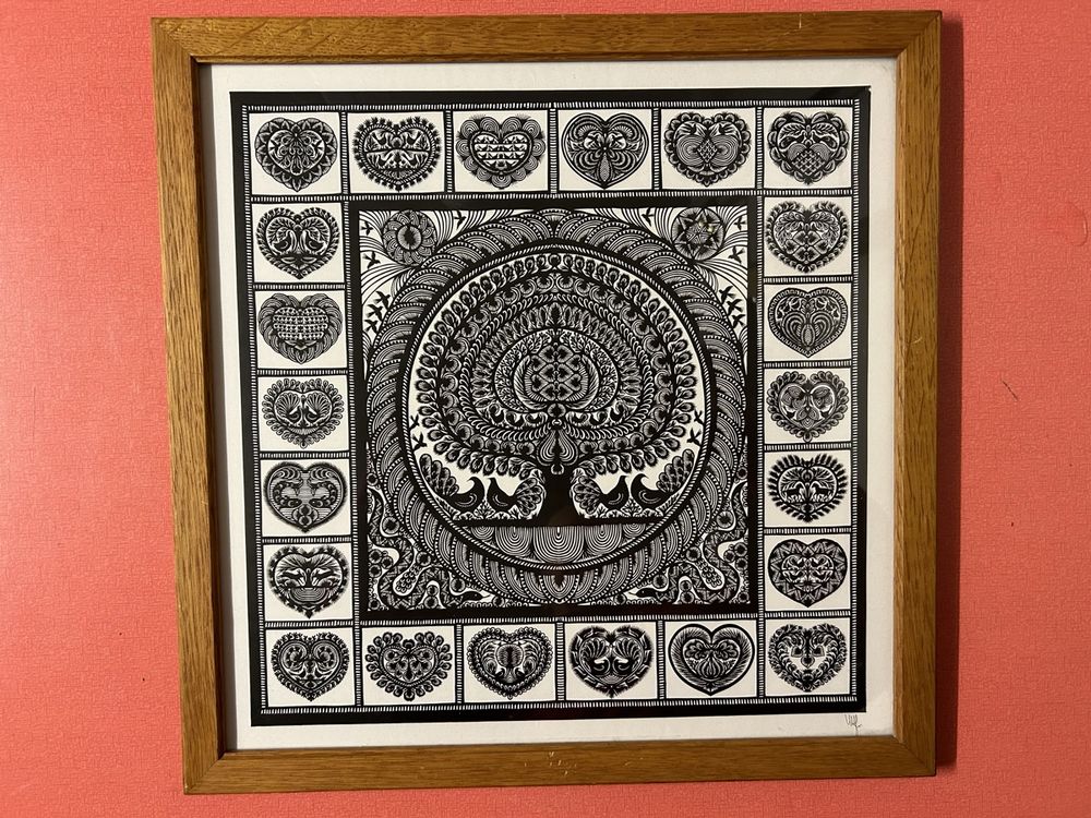 Scherenschnitt-Bild Baum des Lebens, gerahmt, Signiert. | Kaufen auf Ricardo