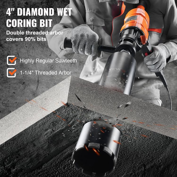Carotteuse à Diamant 1500 W avec Carottier et Niveau Béton | Kaufen auf ...
