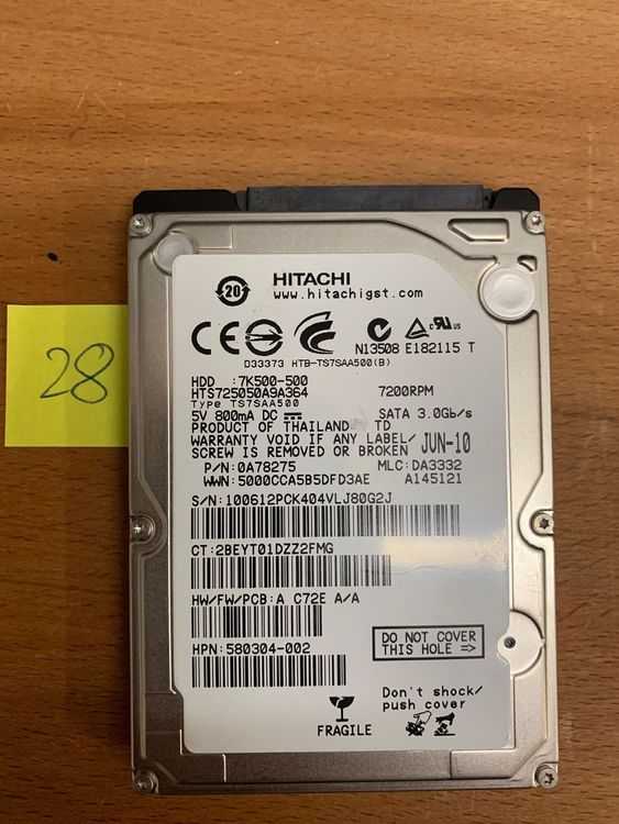 28# Hitachi HDD 500GB | Kaufen auf Ricardo