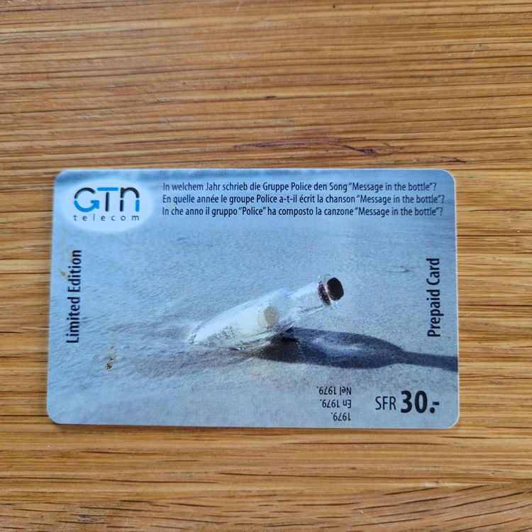 Carte Téléphonique GTN Télécom (Gebraucht) in Biel/Bienne für CHF 1 ...