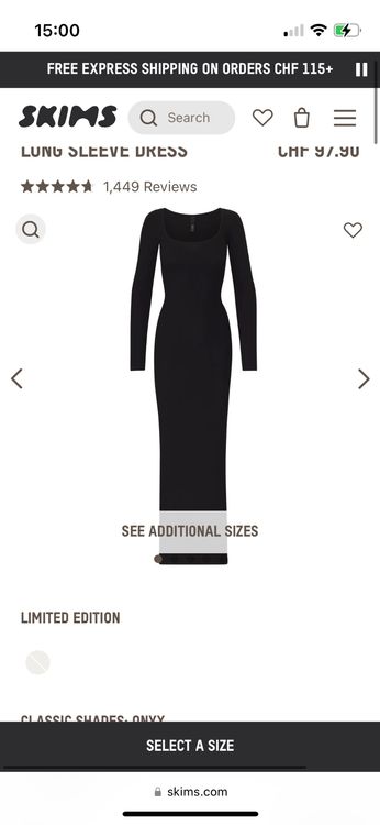 Viral skims soft lounge dress onyx | Kaufen auf Ricardo