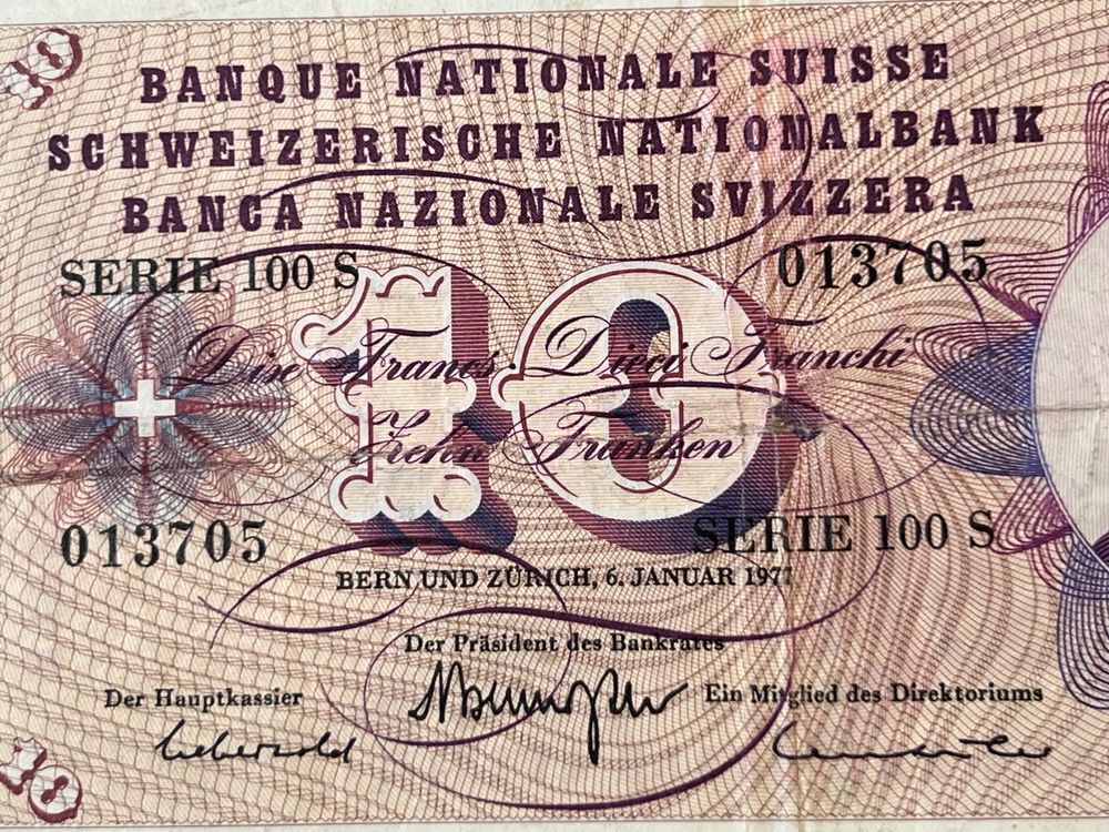 Banknote Schweiz Schweizerfranken CHF 10 Jahr 1977 | Kaufen auf Ricardo Banknote Schweiz Schweizerfranken CHF 10 Jahr 1977 | Kaufen auf Ricardo