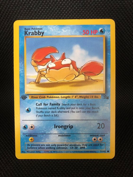 Pokémon Krabby 51/62 (Gebraucht) in Fällanden für CHF 1 – mit Lieferung auf Ricardo kaufen