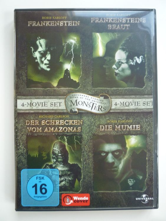4 - Movie Set Monsters Horror Klassiker Frankenstein, Mumie | Kaufen ...
