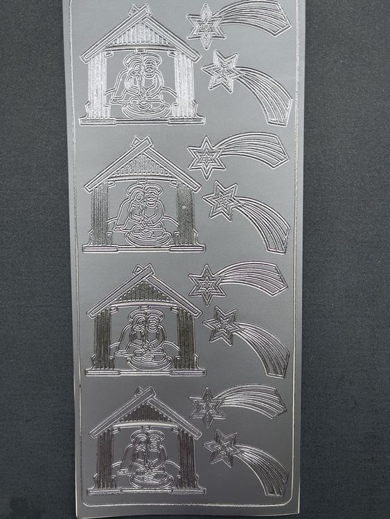 Sticker / Aufkleber: Krippe, silber, 23x10cm, 2 Bogen | Kaufen auf Ricardo