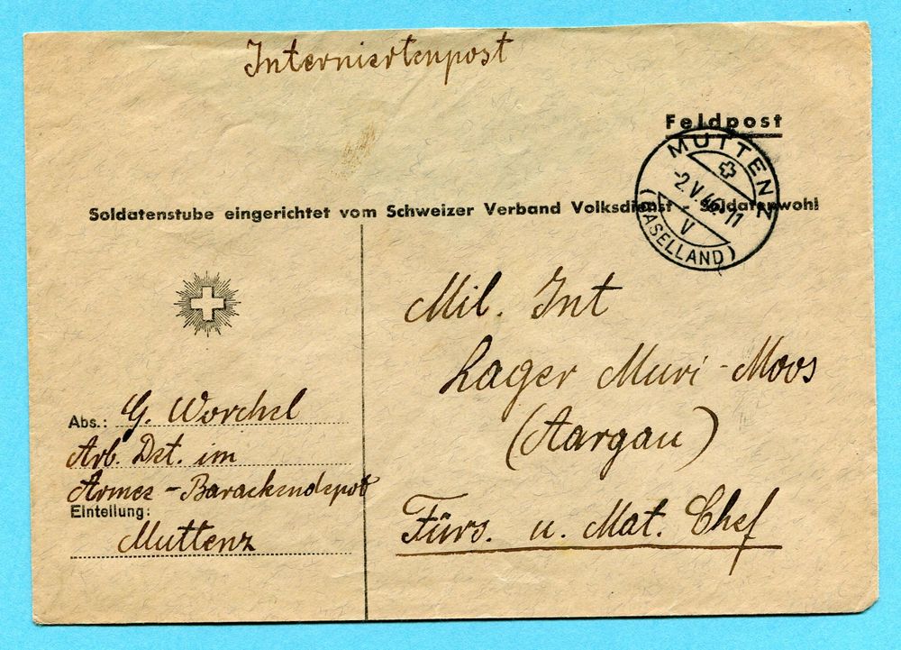 Brief von Muttenz ins Internierten-Lager Muri-Moos | Kaufen auf Ricardo