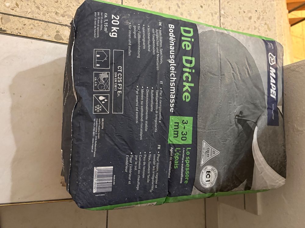 2 Sack Mapei Bodenausgleichmasse Die Dicke 3 mm - 30 mm (Neu (gemäss Beschreibung)) in Au SG für ...