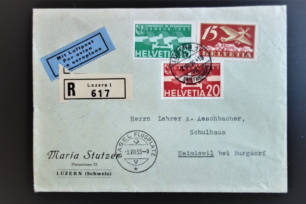 1935 Luftpostbrief (Gebraucht) in Mettmenstetten für CHF 15.4 – mit Lieferung auf Ricardo kaufen