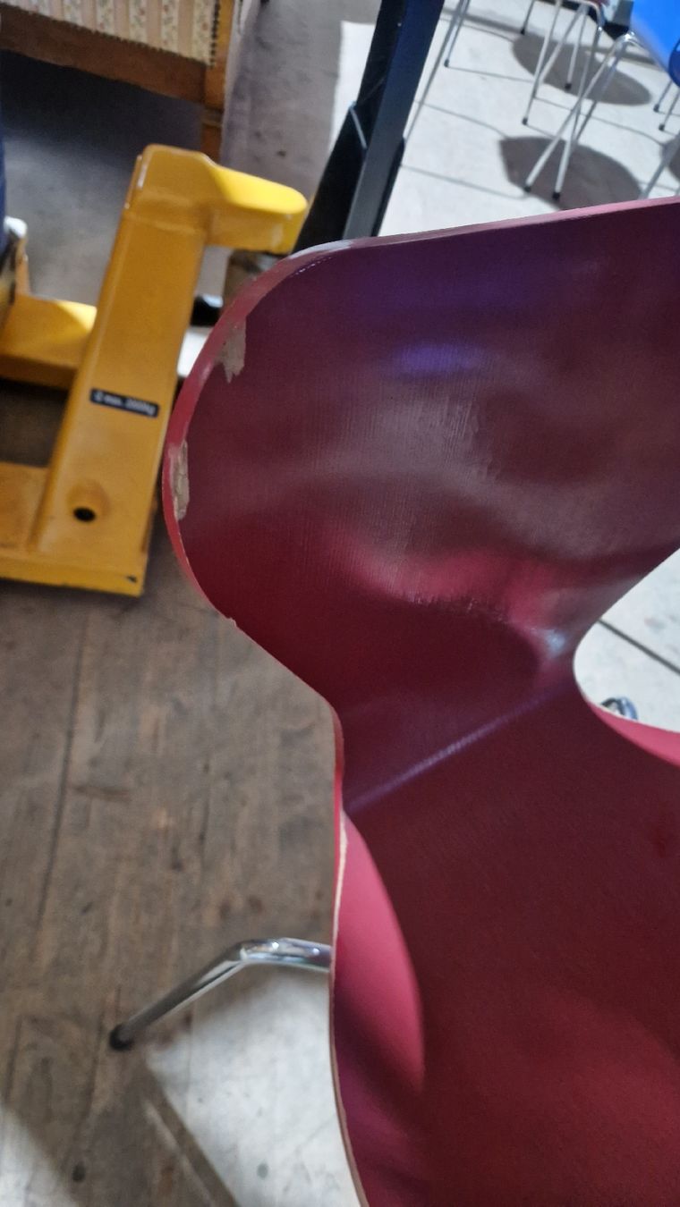 Original Fritz Hansen Stühle, 2er Set, rot, Design Klassiker (Gebraucht ...