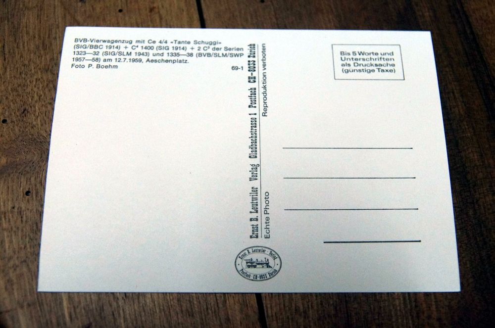 69.11 Basler Strassenbahnen - Ernst B. Leutwiler - AK-Serie (Gebraucht) in Schönenwerd für CHF ...