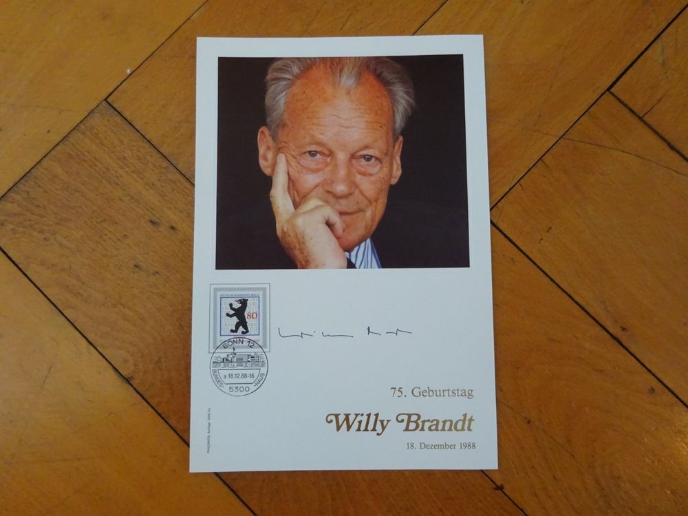 Willy Brandt Plakat 1988 / handsigniert (Gebraucht) in Esslingen für CHF 120 – mit Lieferung auf ...