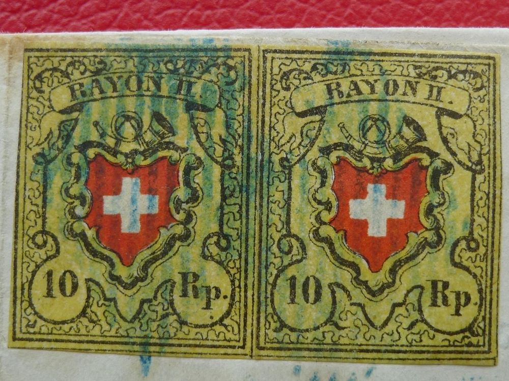 Toller Rayon-Brief: AARAU 1852: 16II Type 7+8 D-LU +Attest (Gebraucht ...