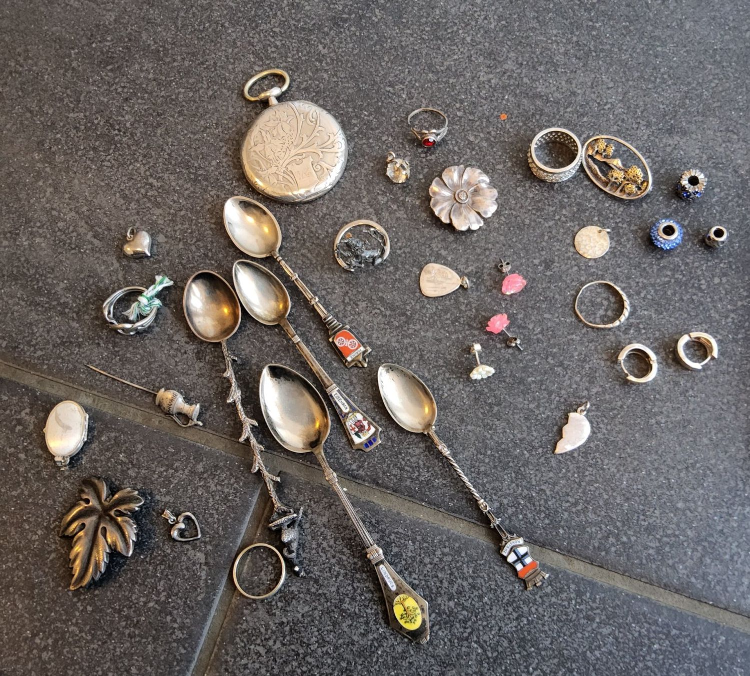 Konvolut Silber Schmuck, Löffel - Vintage Style (Gebraucht) in Diegten ...