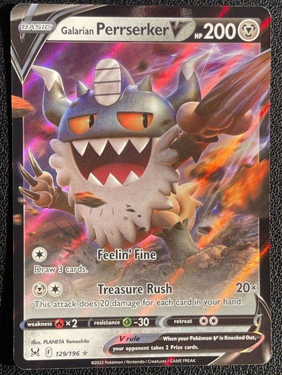 Galarian Perrserker V 129/196 Ultra Rare Pokémon Lost Origin | Kaufen ...