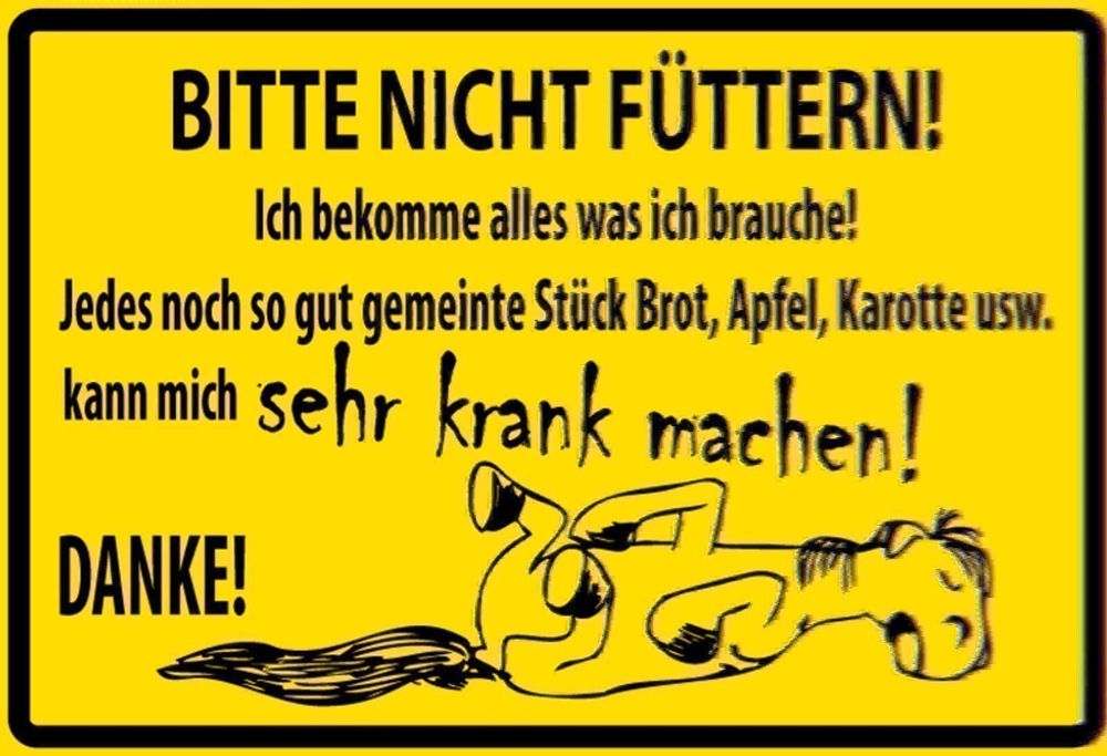 Blechschild-BITTE NICHT FÜTTERN-BEKOMME (Neu und originalverpackt) in ...