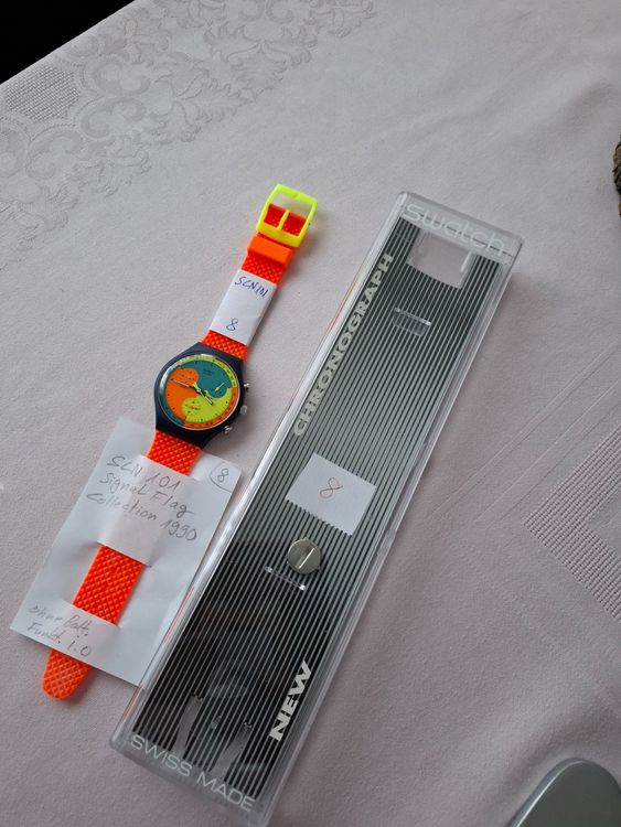 Rarität. SWATCH SCN 101 Signal Flag 1990 CHRONO (Neu und ...