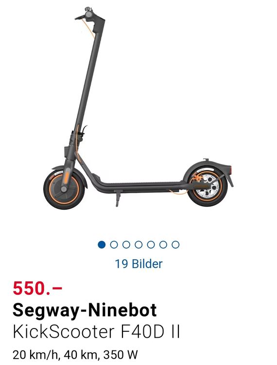 SEGWAY NINEBOT F40D II E- SCOOTER/ INKL. GARANTIE!!!! | Kaufen auf Ricardo