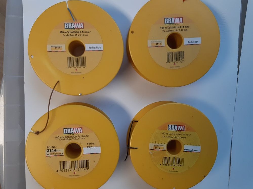 Brawa 4 Rollen Litzenkabel, 0.14 mm neu, aber angebraucht (Gebraucht ...