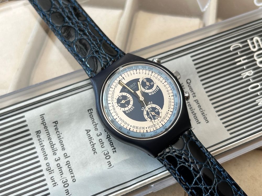Montre Swatch SILVER STAR SCN101 chrono 37mm 1991 neuve (Neu (gemäss ...