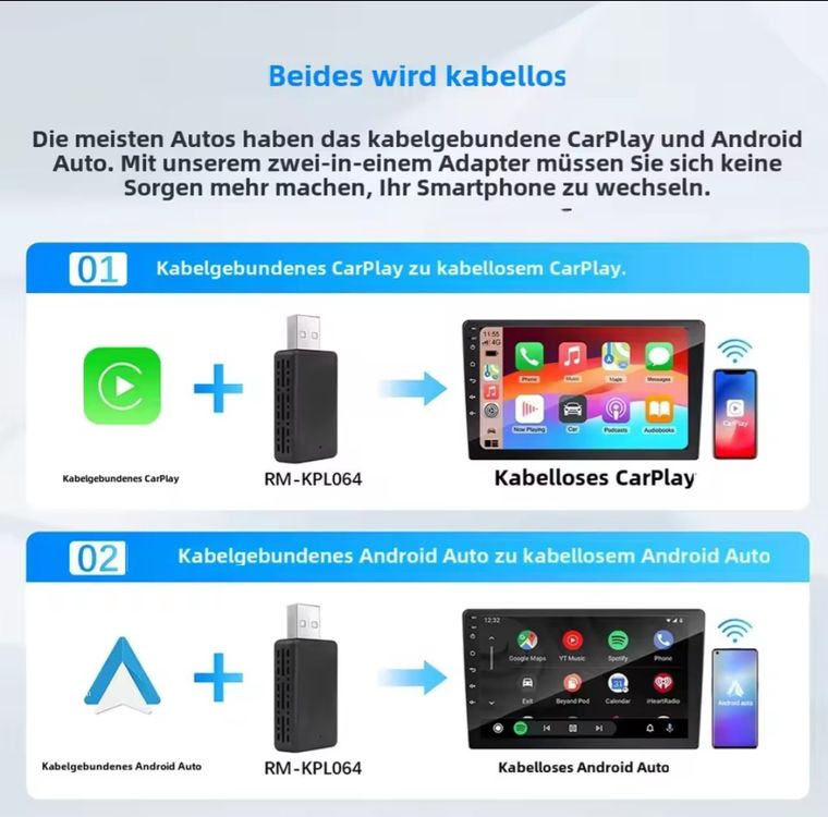 Kabelloses CarPlay/Android Auto Adapter für jedes Auto! (Neu und originalverpackt) in Erlinsbach ...