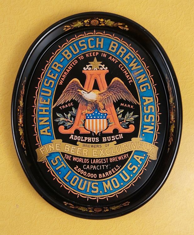 Vintage 1970 Oval Bier Tablett Serviertablett Budweiser (Gebraucht) in ...