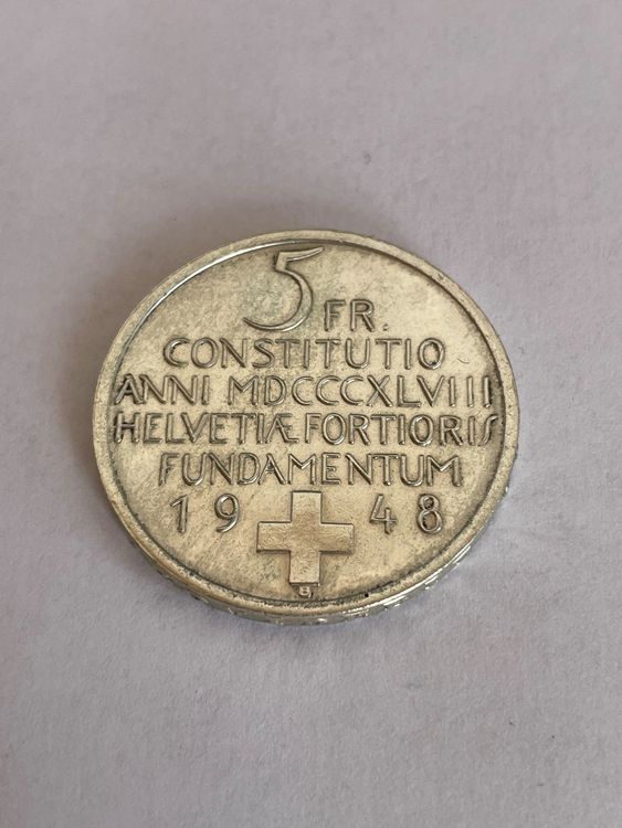 Superbe pièce de 5 fr en argent Helvetia 1948 | Kaufen auf Ricardo