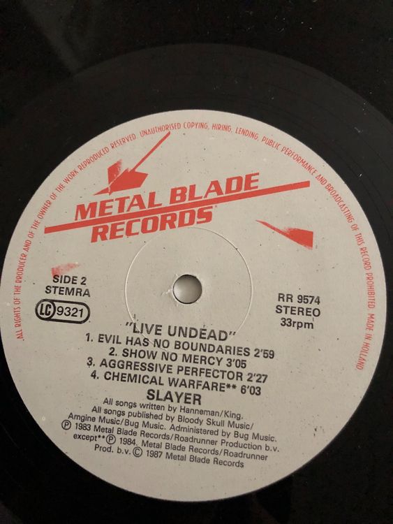 Slayer. 1987. Live Undead | Kaufen auf Ricardo