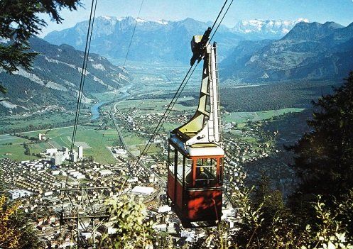 CHUR Luftseilbahn Brambrüesch, Blick auf Churer Rheintal | Kaufen auf Ricardo