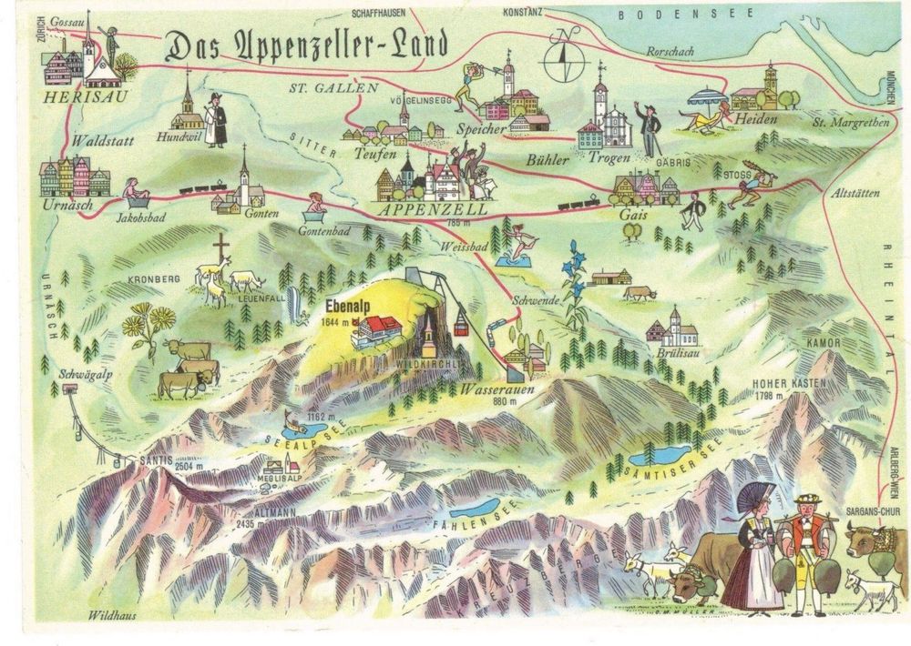 Appenzell Appenzeller Land Relief Karte | Kaufen auf Ricardo