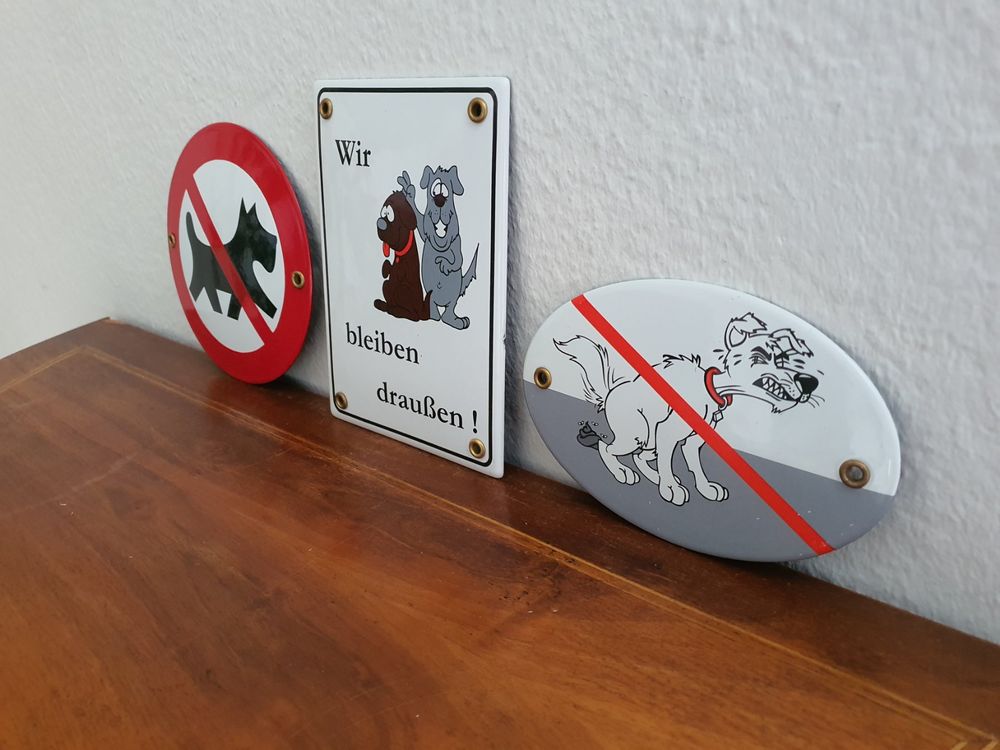 Emailschilder Hunde Verboten Kein WC Emaille Schild Retro | Kaufen auf ...