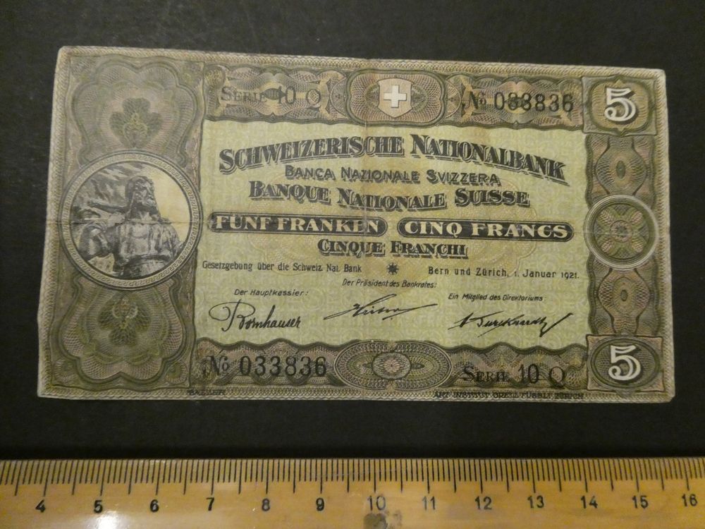 Schweiz 1921, 5 Franken (Gebraucht) in Hinterforst für CHF 10 – mit Lieferung auf Ricardo kaufen
