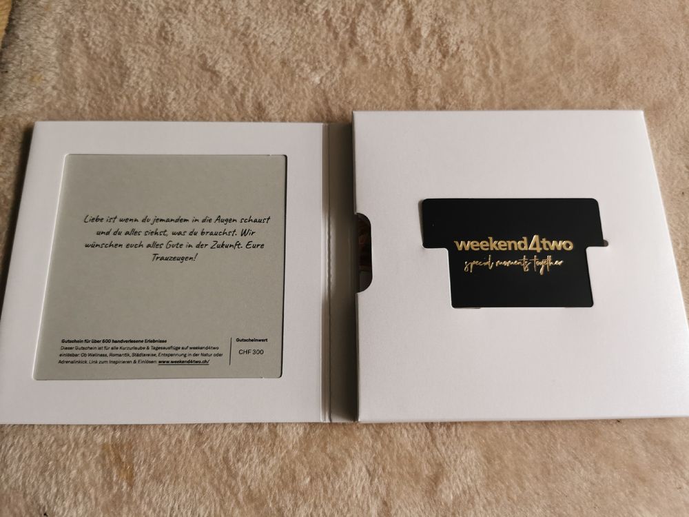 Weekend4two-Gutschein im Wert von 300.-CHF. ab 1.-CHF | Kaufen auf Ricardo