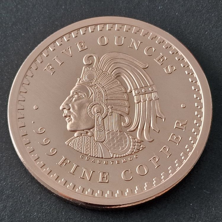 Free shipping! 5 Oz .999 Copper Round, Aztec Calendar (Neuf avec ...