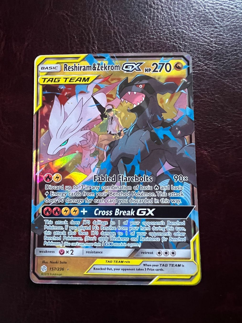 POKEMON RESHIRAM & ZEKROM GX COSMIC ECLIPSE TAG TEAM NM CARD (Gebraucht ...