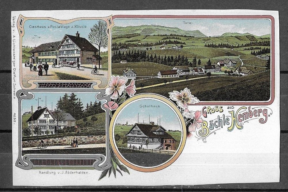 Sg Gruss Aus Bächle Hemberg Litho Verlag A Lichtensteiger Kaufen