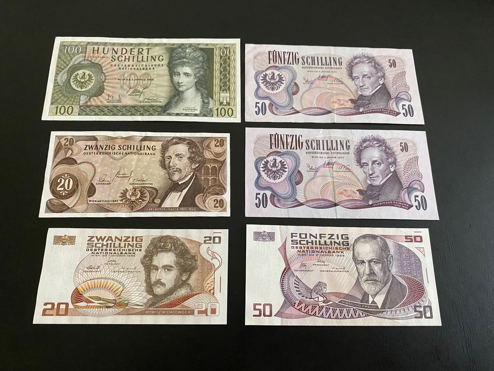 6 Banknoten Österreich (Gebraucht) in Dällikon für CHF 15 – mit ...