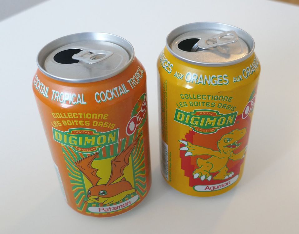 Digimon 2002 RARE 2 Vintage Collectors Oasis tin can canette (Gebraucht ...