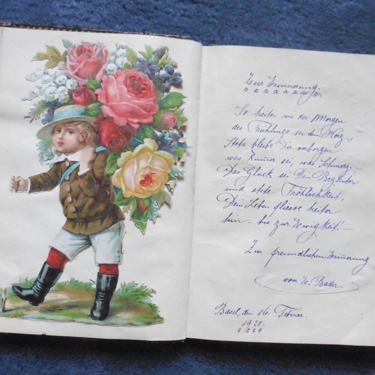 Poesie-Album,Gold/Präge,Glanzbilder,Litho,1917,Kinder,Blumen (Gebraucht) in Lausen für CHF 6 ...