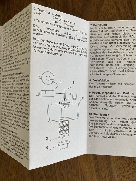Schiötz Tonometer Improved, Medton, Augendruck, Komplett! (Gebraucht ...