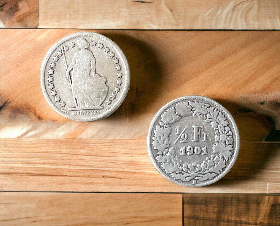 Schweiz 2 Stück 1/2 Franken Silber 1901 (Gebraucht) in Winterthur für CHF 18 – mit Lieferung auf ...